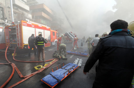 Iconic Plasco Building Collapses After Fire - Foto de stock de ...