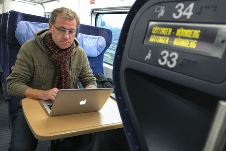 Passenger Uses Onboard Wifi Connection Train Editorial Stock Photo ...