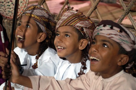 Omani Children Watch Fireworks Lighting Sky Editorial Stock Photo ...