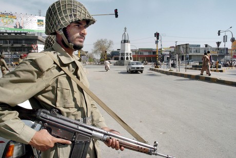 Pakistani Ranger Stands Guard On Deserted Editorial Stock Photo - Stock ...