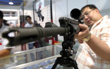 Filipino Gun Dealer Arrange Display Rifles Editorial Stock Photo ...