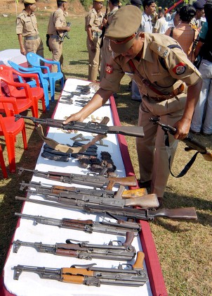 Assam Police Official Displays Arms Ammunitions Editorial Stock Photo ...