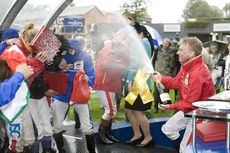 Great Britain Jockey Seb Saunders Spraying Editorial Stock Photo ...