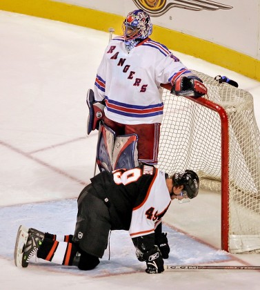 Philadelphia Flyers Brian Savage Looks Down Editorial Stock Photo ...