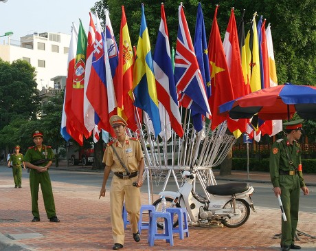 Vietnamese Police Soldiers Guard Street Decked Editorial Stock Photo ...