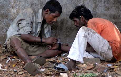 Indian Man Receives Drug Injection On Editorial Stock Photo - Stock ...