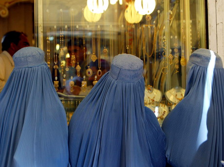 Burqa Clad Afghan Women Enter Jewelry Editorial Stock Photo - Stock ...