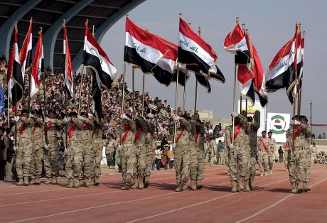 Iraqi Soldiers Parade During Ceremony During Editorial Stock Photo ...