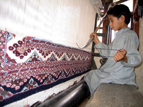 Pakistani Children Work Carpet Loom World Editorial Stock Photo - Stock ...