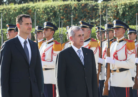 Syrian President Bashar Alassad His Visiting Editorial Stock Photo ...
