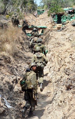 Sri Lankan Soldiers Walk Along Recently Editorial Stock Photo - Stock ...