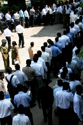 Prospective Policemen Queue Be Interviewed By Editorial Stock Photo ...