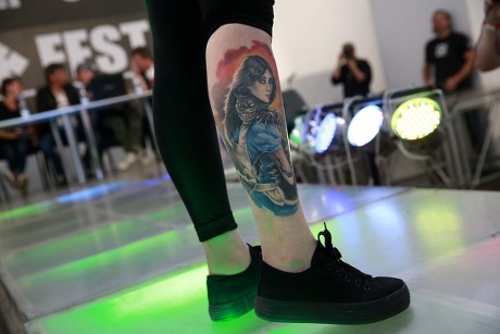 Participant Tattoo Competition Shows His Tattoo Editorial Stock Photo ...