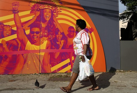 Brazilian Residents Walk Past Spectator Street Editorial Stock Photo ...