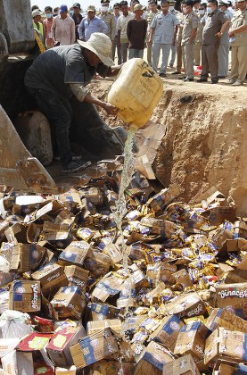 Cambodian Official Pours Gasoline On Tainted Editorial Stock Photo ...