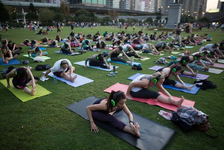 Yoga Instructor Nora Lim Teaches Microphone Editorial Stock Photo ...