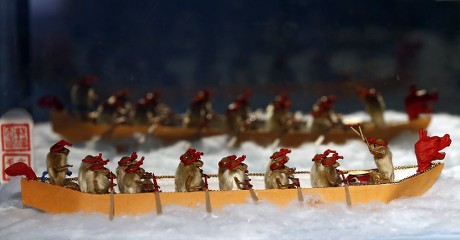 Miniature Depiction Monkey Figurines On Dragonboat Editorial Stock ...