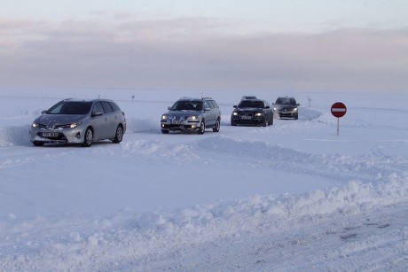 Cars On First Ice Road Year Editorial Stock Photo - Stock Image ...