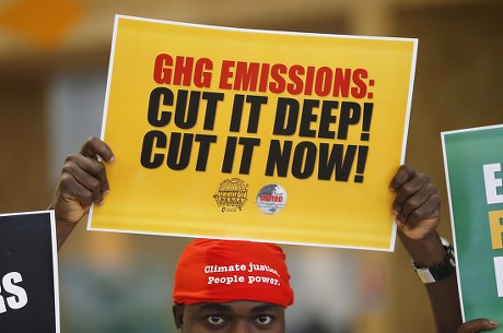 Man Holds Poster Cop21 World Climate Editorial Stock Photo - Stock ...