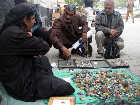 Iraqi Customers Inspect Gemstones Displayed Sale Editorial Stock Photo ...