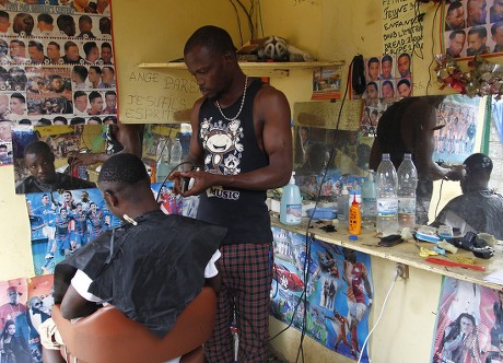 Barber Lokpo Babo Lazarus Cuts Hair Editorial Stock Photo - Stock Image ...