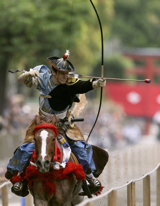 Yabusame Archer Wearing Samurai Warrior Attire Editorial Stock Photo ...
