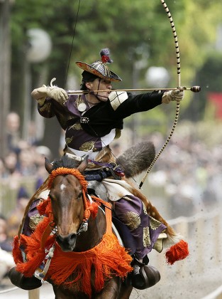 Yabusame Archer Wearing Samurai Warrior Attire Editorial Stock Photo ...