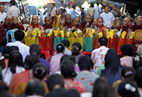 Myanmar Buddhist Monks Preach People Listen Editorial Stock Photo ...