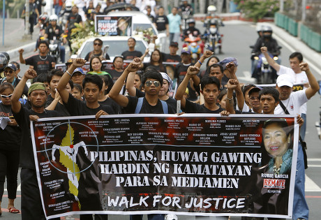 Filipino Journalists Family Members Reporter Rubylita Editorial Stock ...