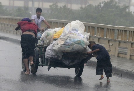 Filipino Residents Push Cart Plastic Covered Editorial Stock Photo ...