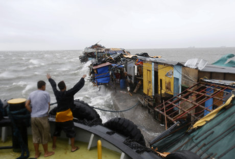 Filipino Crew Ask Residents Flee Their Editorial Stock Photo - Stock ...