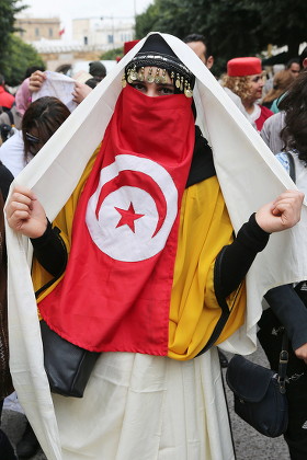 Tunisian Woman Wears Traditional Veil Called Editorial Stock Photo ...