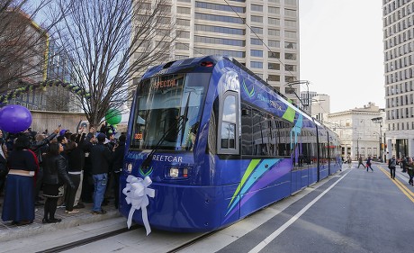 Atlanta Streetcar Makes Inaugural Run During Editorial Stock Photo ...