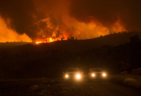 Flames Crest Hilltop Rocky Fire Burns Editorial Stock Photo - Stock ...