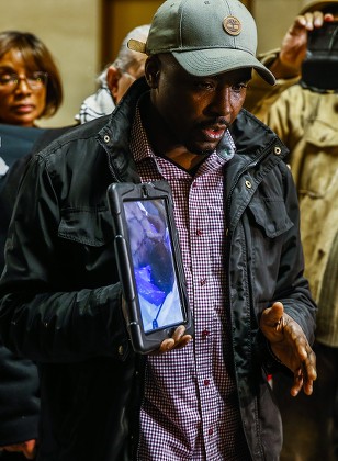 Activist Mark Carter Holds Computer Tablet Editorial Stock Photo ...