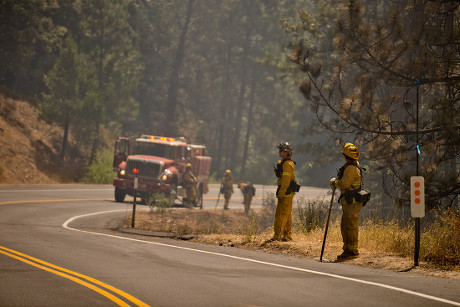 Firefighters Keep Watch Beside Spot Fire Editorial Stock Photo - Stock ...