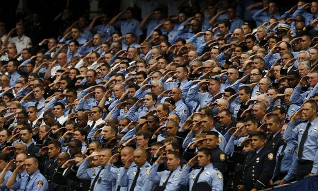 Houston Fire Department Firefighters Salute Families Editorial Stock ...