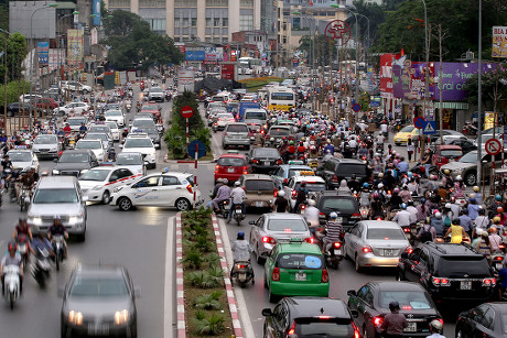 Vehicles Seen Traffic Jam Hanoi Vietnam Editorial Stock Photo - Stock ...