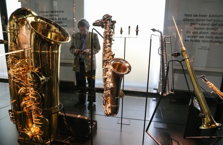 Saxophones Displayed Sax200 Exhibition Musical Instruments Editorial ...