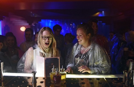 Customers Wearing Protective Ponchos Drink Cocktails Editorial Stock ...