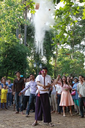 Cambodian Man Plays Traditional Game Hitting Editorial Stock Photo ...