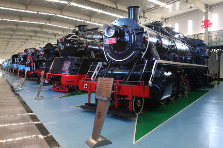 Steam Locomotives Lined On Display Steam Editorial Stock Photo - Stock ...
