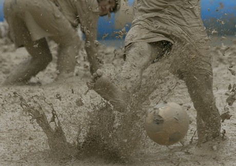 Player Kicks Ball Mud During Match Editorial Stock Photo - Stock Image ...