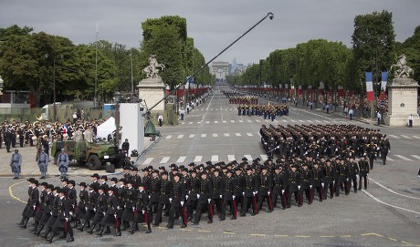 French Troops March Traditional Military Parade Editorial Stock Photo ...