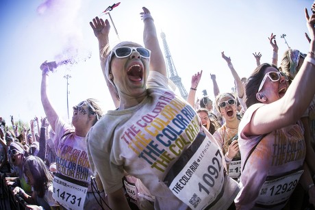 People Celebrate Their Arrival Throwing Colourful Editorial Stock Photo ...