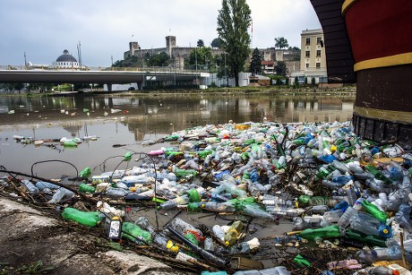Plastic Bottles Garbage Float On River Editorial Stock Photo - Stock ...