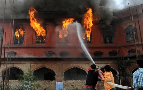 Firefighters Try Douse Flames After Fire Editorial Stock Photo - Stock ...