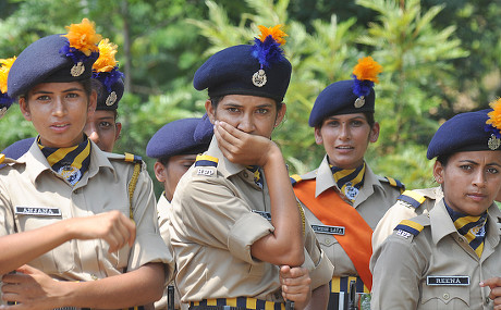 Indian Female Police Personal Participates Passing Editorial Stock ...