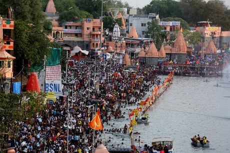 Indian Devotees Take Holi Dip River Editorial Stock Photo - Stock Image ...