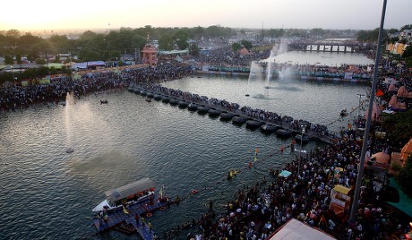 Indian Devotees Take Holi Dip River Editorial Stock Photo - Stock Image ...